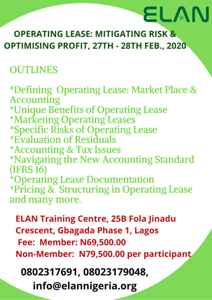 OPERATING LEASE: MITIGATING RISK AND OPTIMISING PROFITS - ELAN